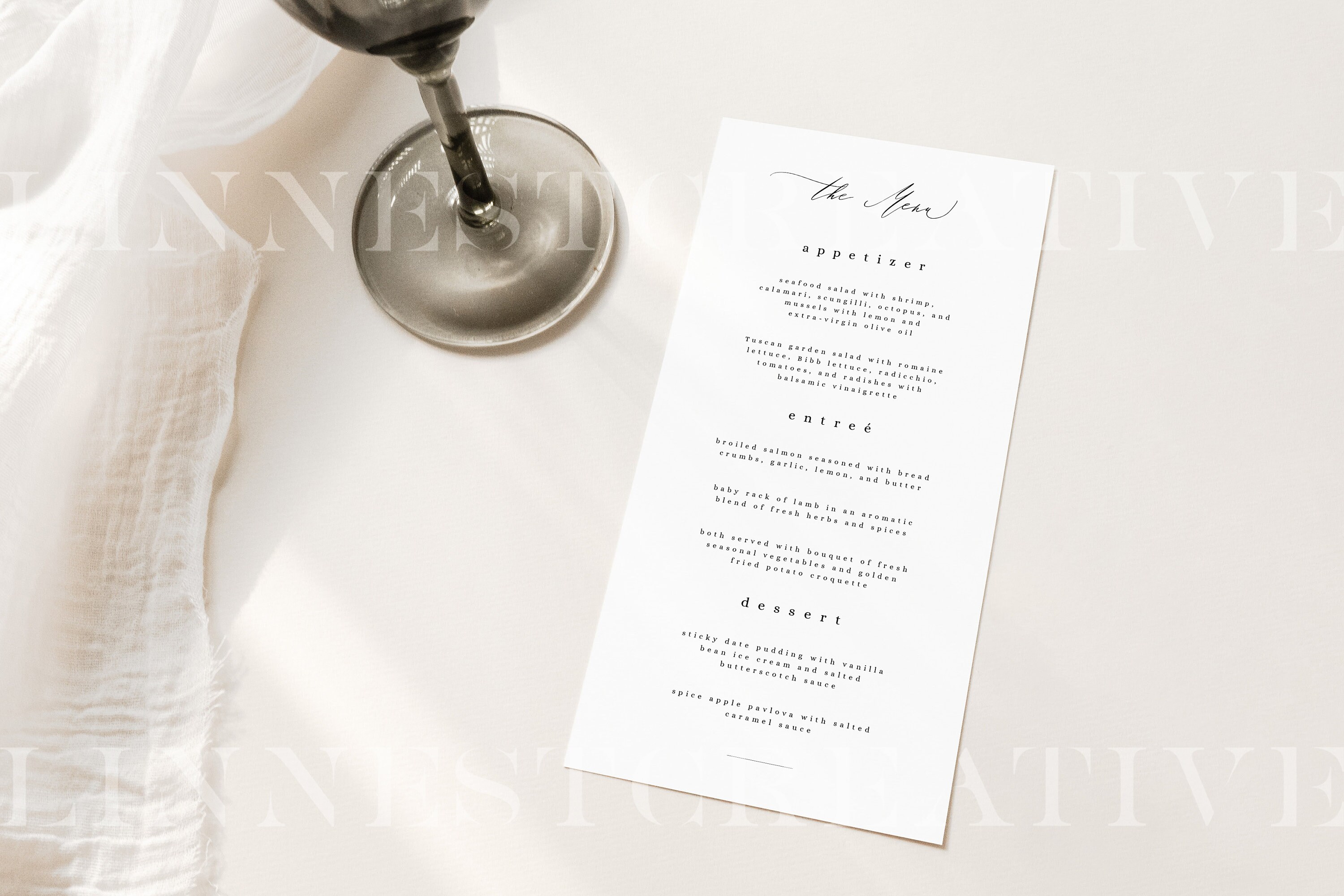 4x8 inch menu mockup Minimalist wedding menu mockup Wedding | Etsy