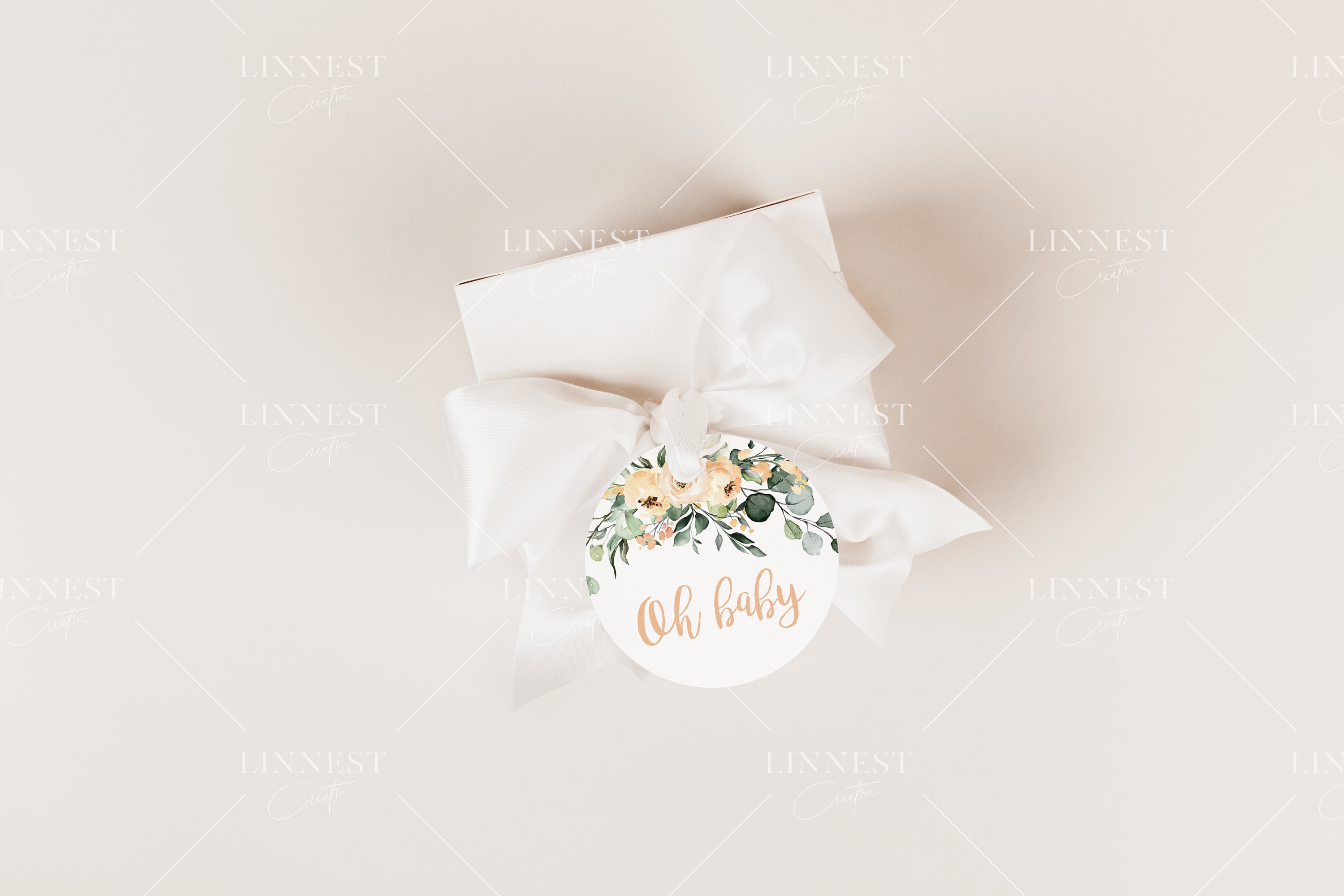 Round Gift Tag Mockup Blank White Round Label Mockup | Etsy