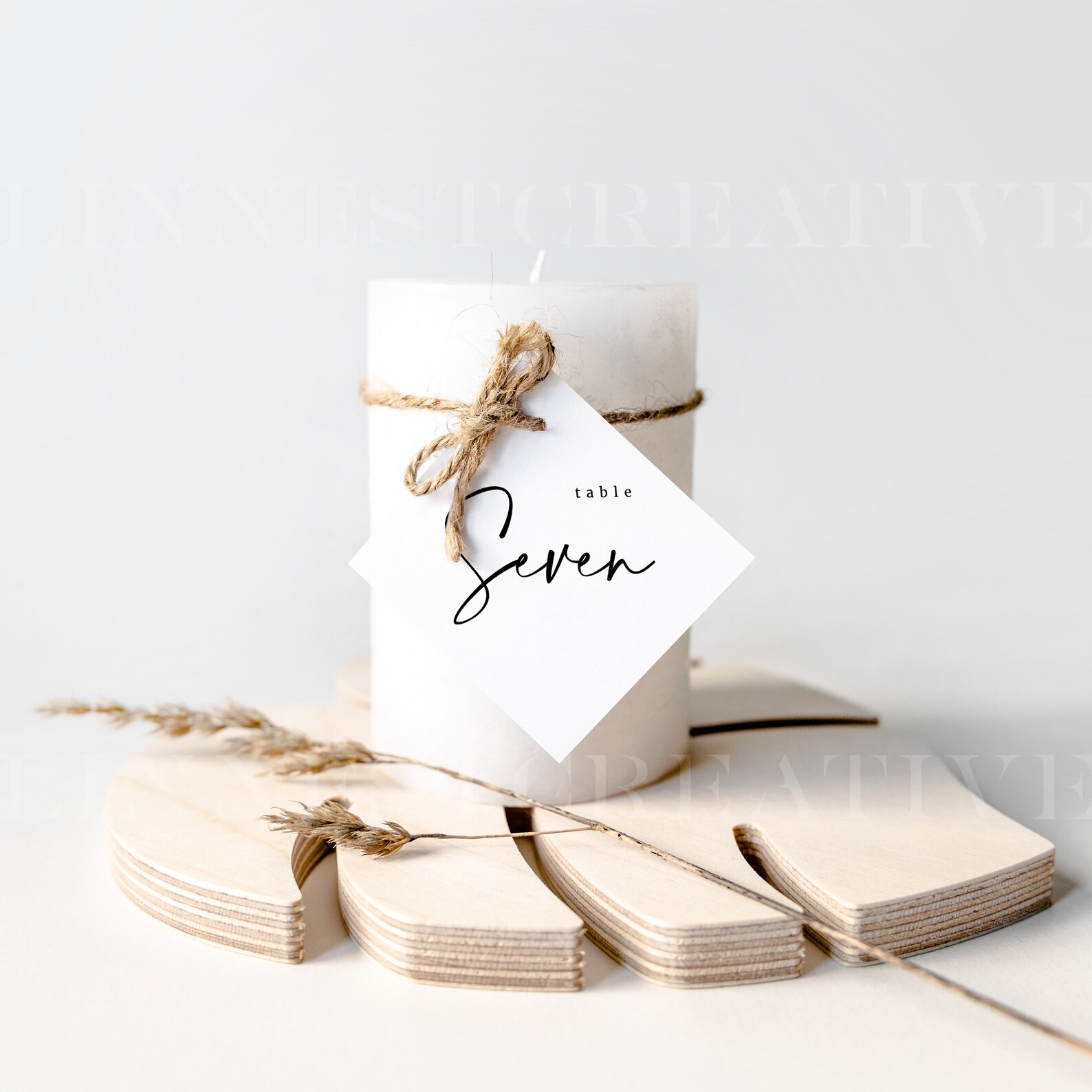 Square Gift Tag Mockup, Favor Tag Mockup, White Candle and Tag Mockup ...