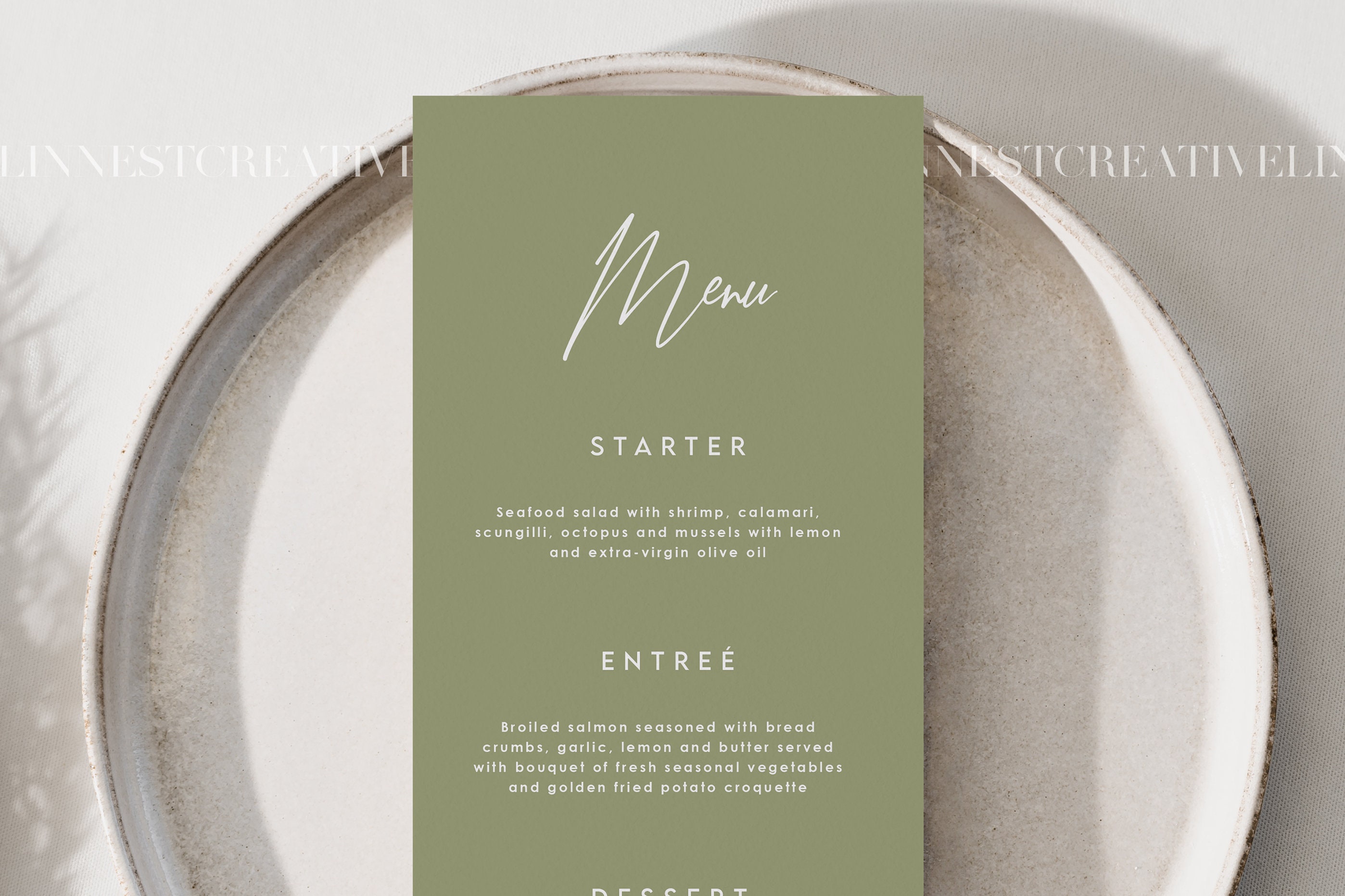 4x9 Menu Mockup, Wedding Menu Mock up Minimalist Neutral, Simple Boho ...