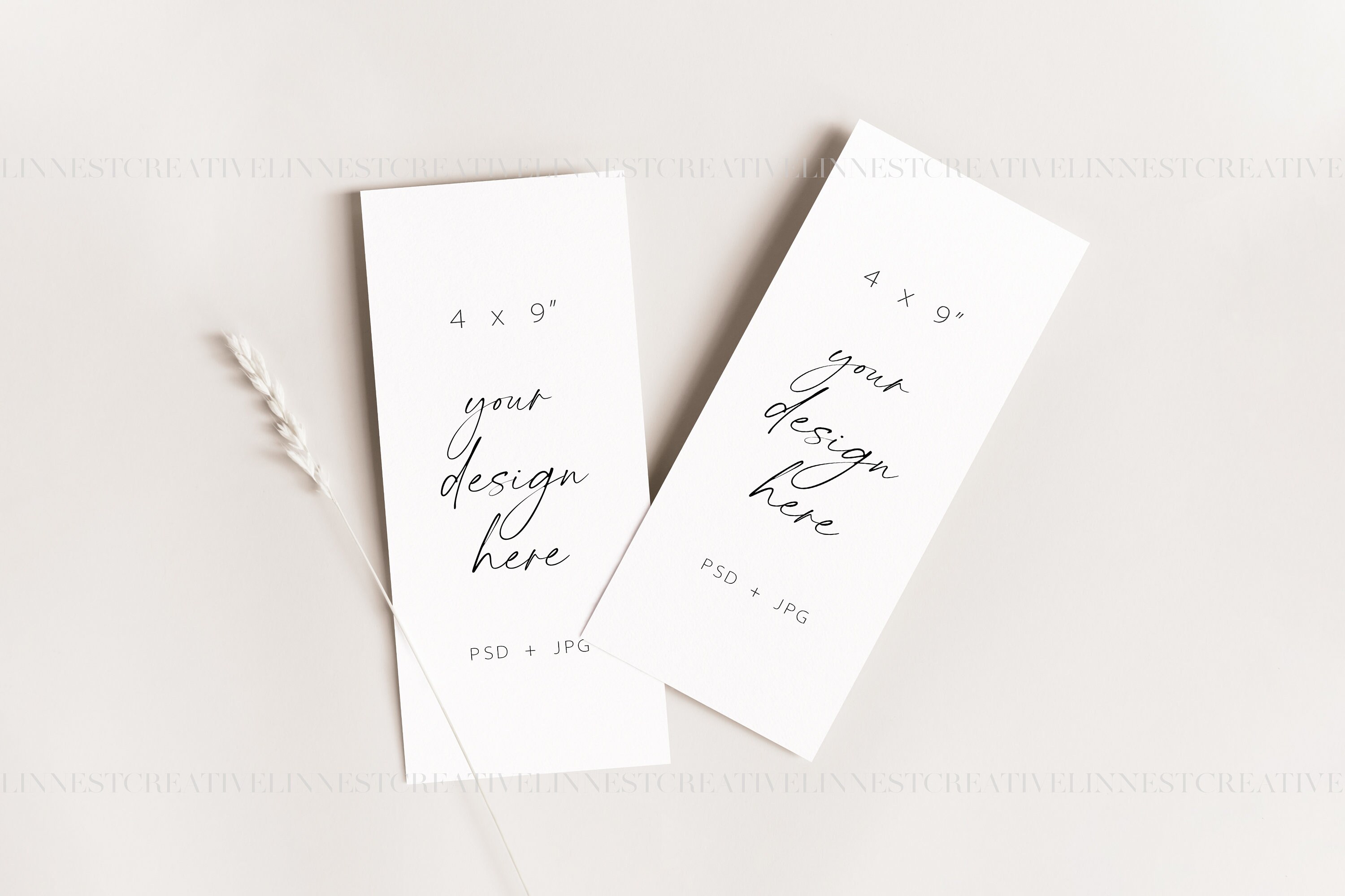 4x9 Minimal Wedding Program Mockup Modern Wedding - Etsy