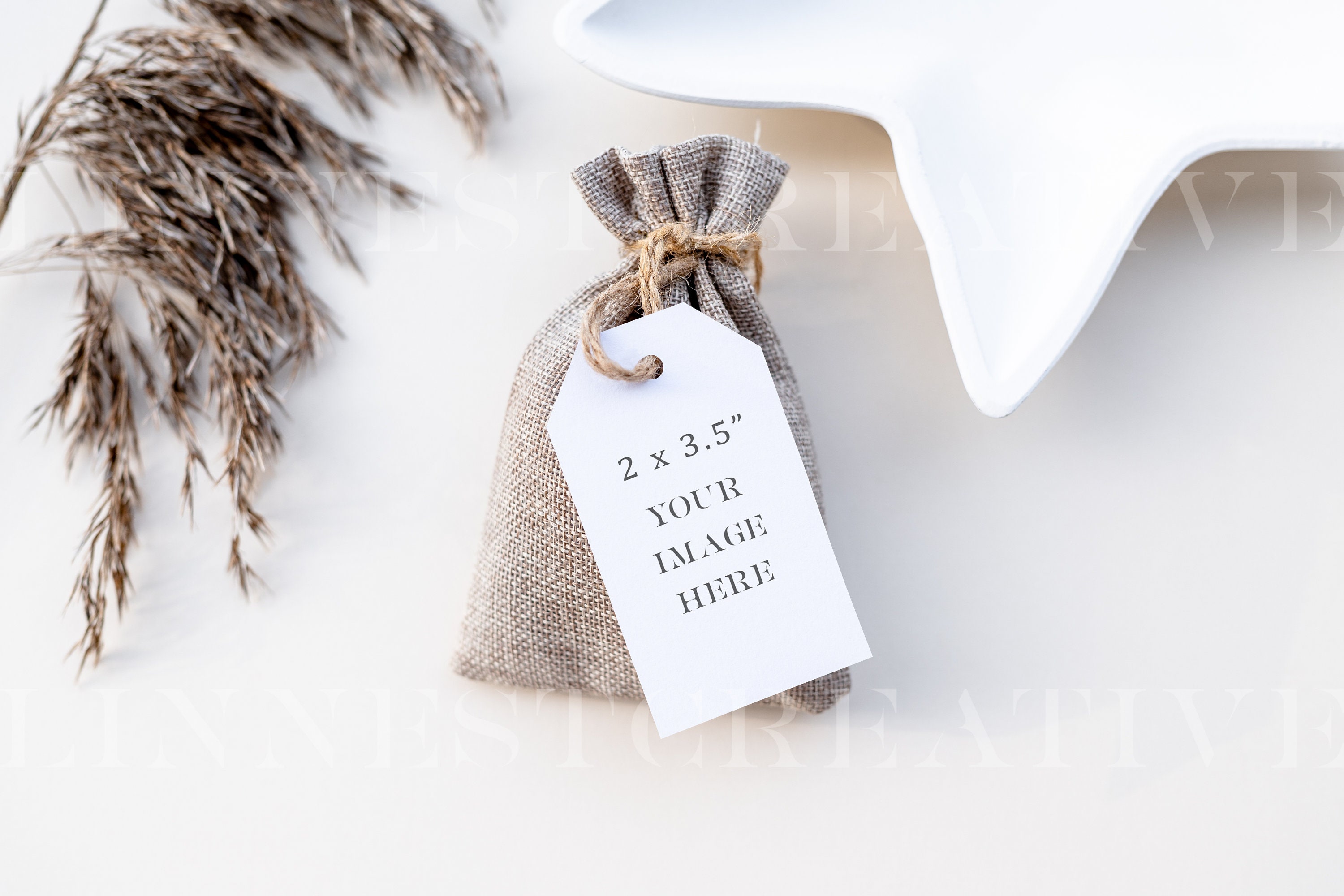 2x3.5" Gift Tag Mockup, Favor Tag Mockup, Blank Label Tag Mockup ...