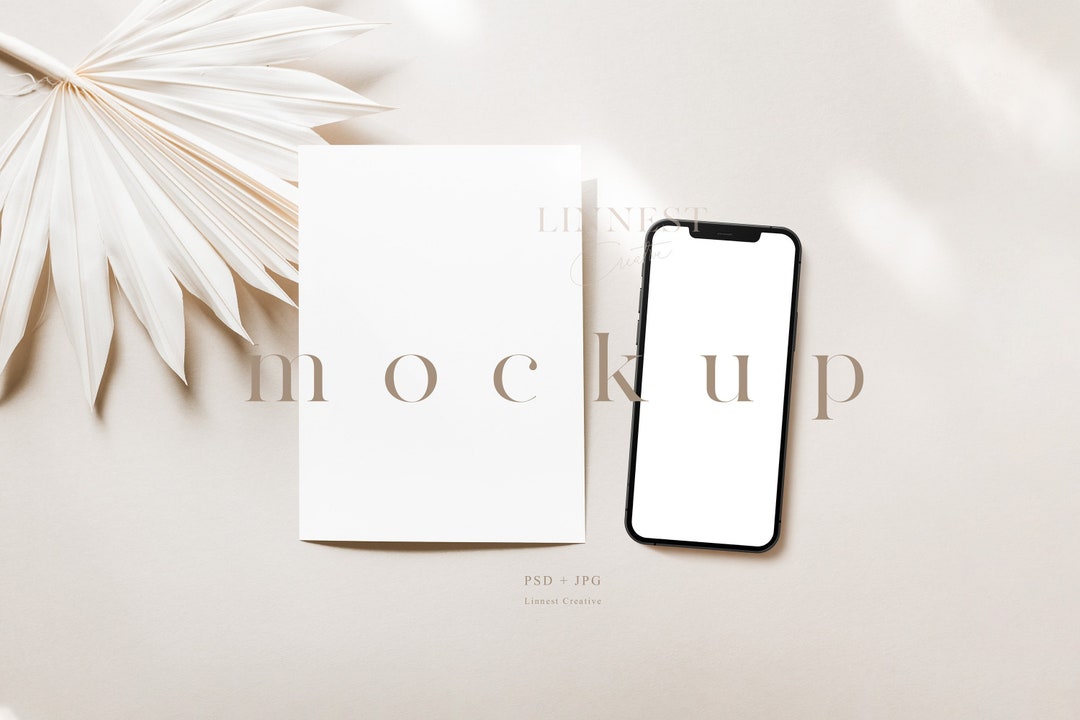 Cellphone Mockup, Card and Device Mockup, iPhone Screen Mockup, Digital ...