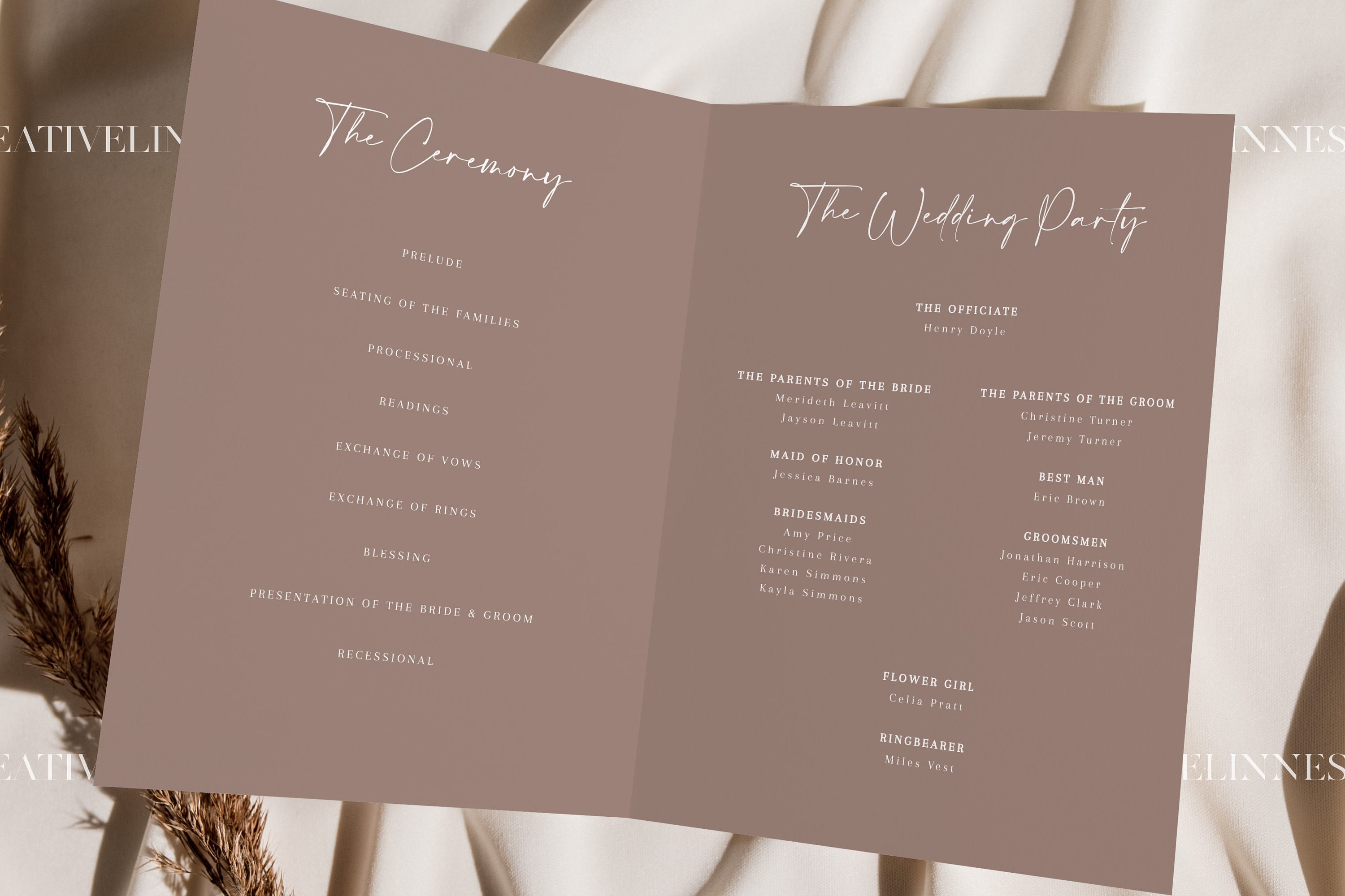 Folded Card Mockup 5x7 Folded Wedding Program Mockup Booklet | Etsy