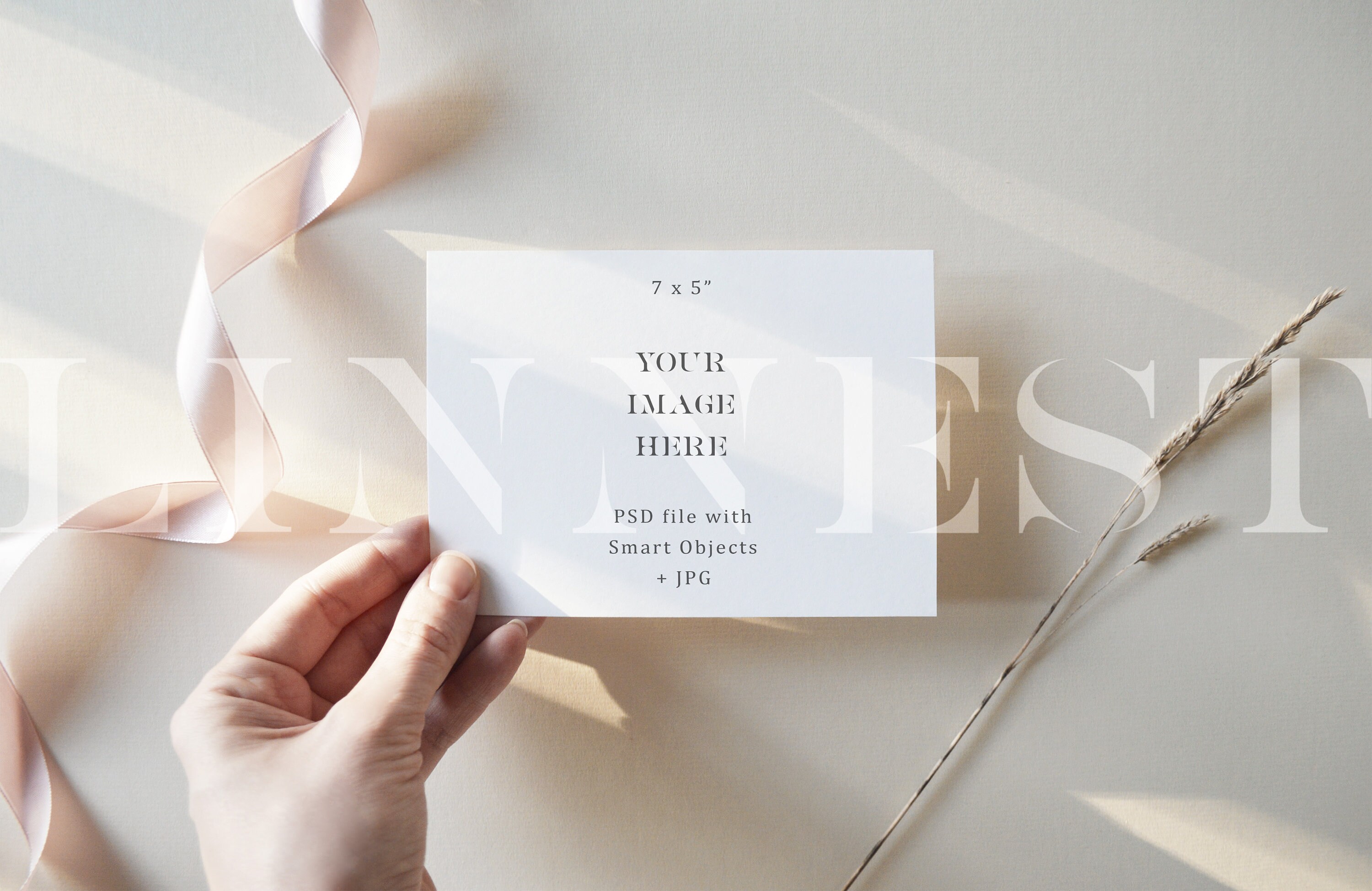 7x5 Card Mockup for Wedding Invites and Greeting Cards | Etsy