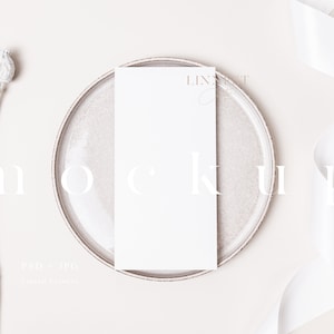 4x8 Inch Menu Mockup, Minimal Wedding Menu Mockup, Wedding Stationery ...