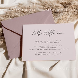 Minimalist Empty White Card, Horizontal Card With Envelope, Wedding ...