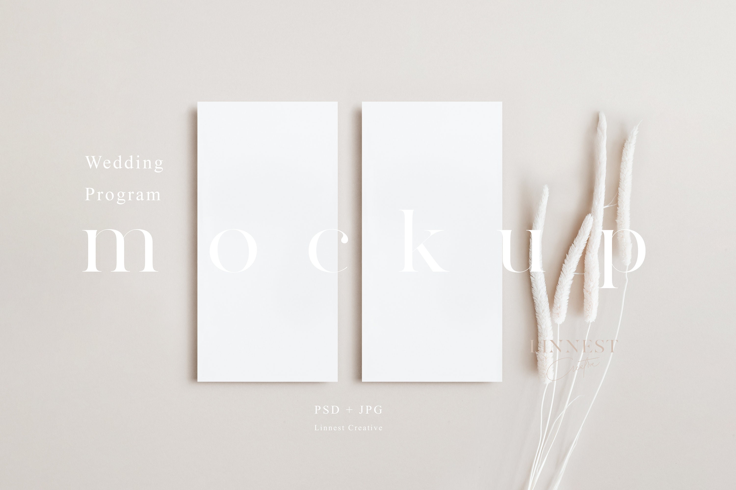 Minimal Wedding Program Mockup Modern Wedding Stationary | Etsy