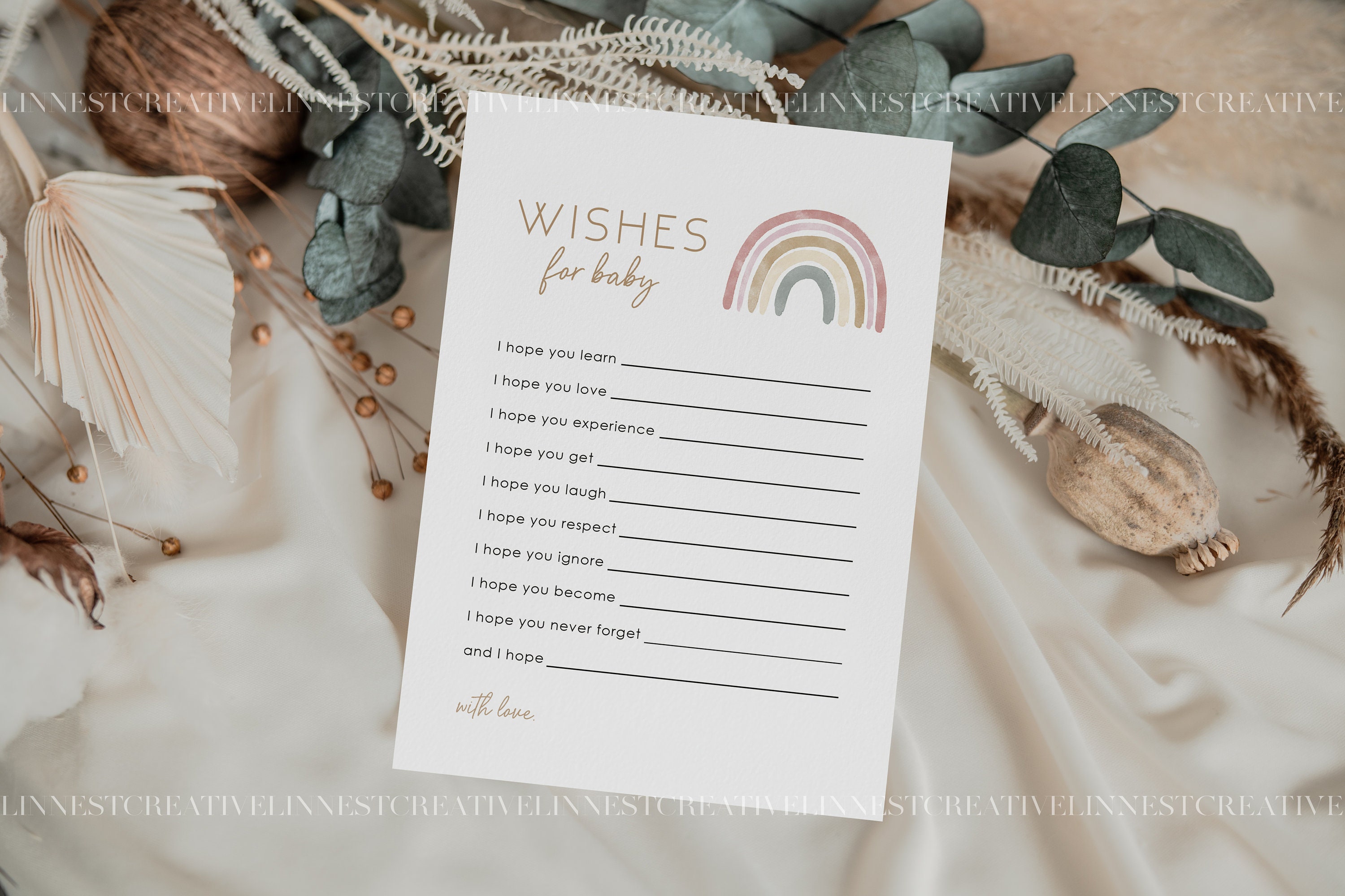 Earthy Boho Card Mock Up Neutral Wedding Card Mockup | Etsy