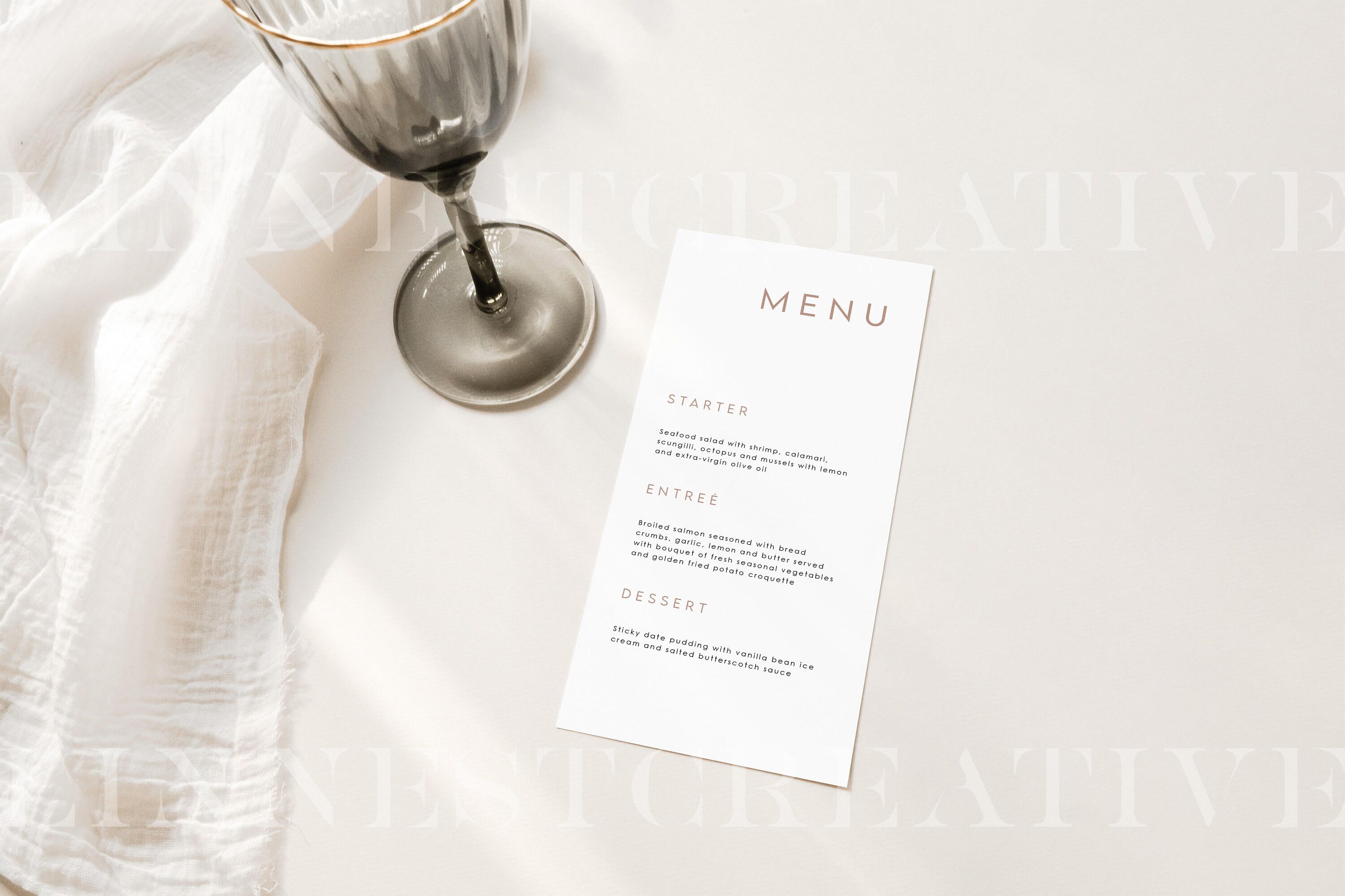4x8 inch menu mockup Minimalist wedding menu mockup Wedding | Etsy
