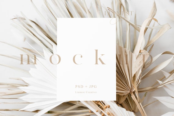 Boho Card Mock Up 5x7 Card Mockup Smart Object Minimalist - Etsy