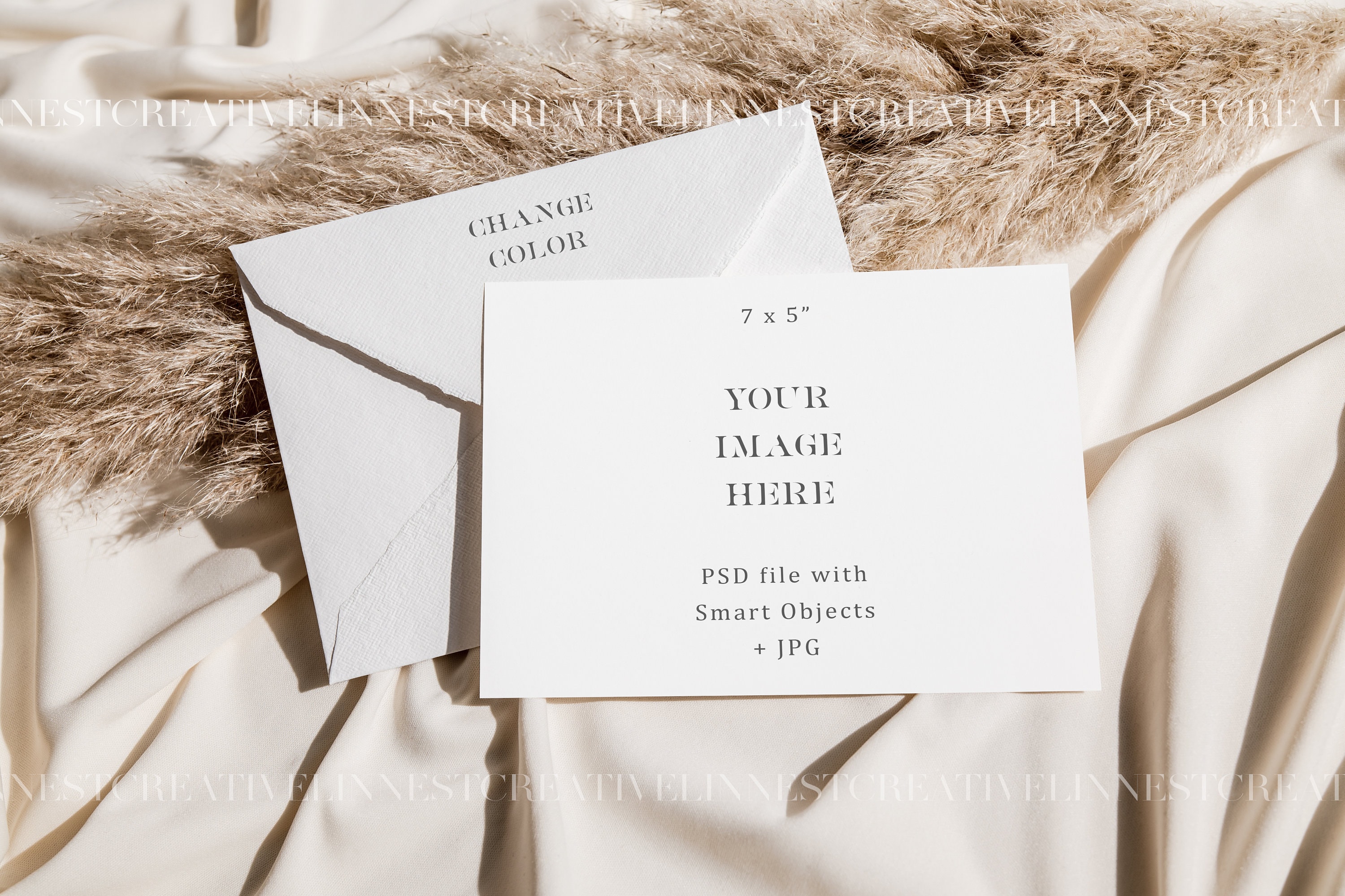 Minimalist Empty White Card Horizontal Card With Envelope | Etsy