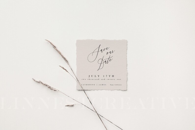 5x5 Square Card Mockup Deckle Edge Card Mockup | Etsy