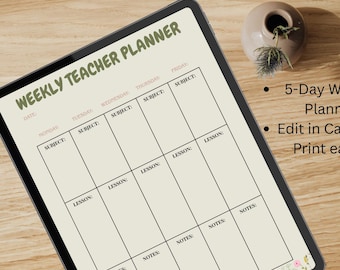 Teacher Weekly Planner Printable. Teacher Planner Pdf, Teacher to Do ...