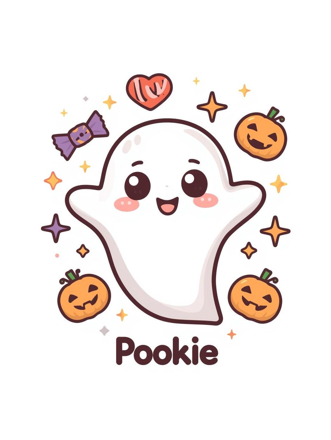 Pookie Ghost Halloween Sticker Kawaii T-shirt |pastel Spooky Season ...