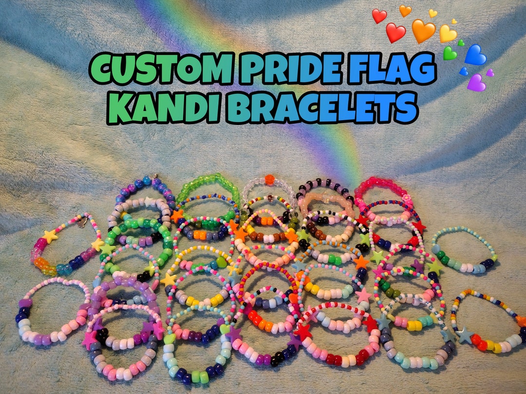 Custom Beaded Pride Flag Bracelets - Etsy