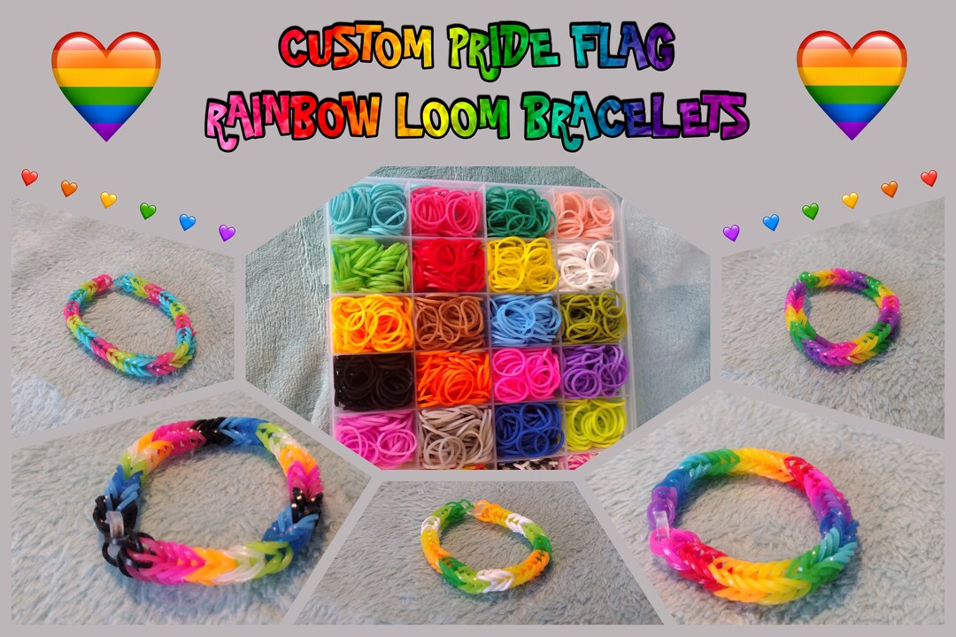 Custom LGBTQ Pride Flag Rainbow Loom Bracelets - Etsy
