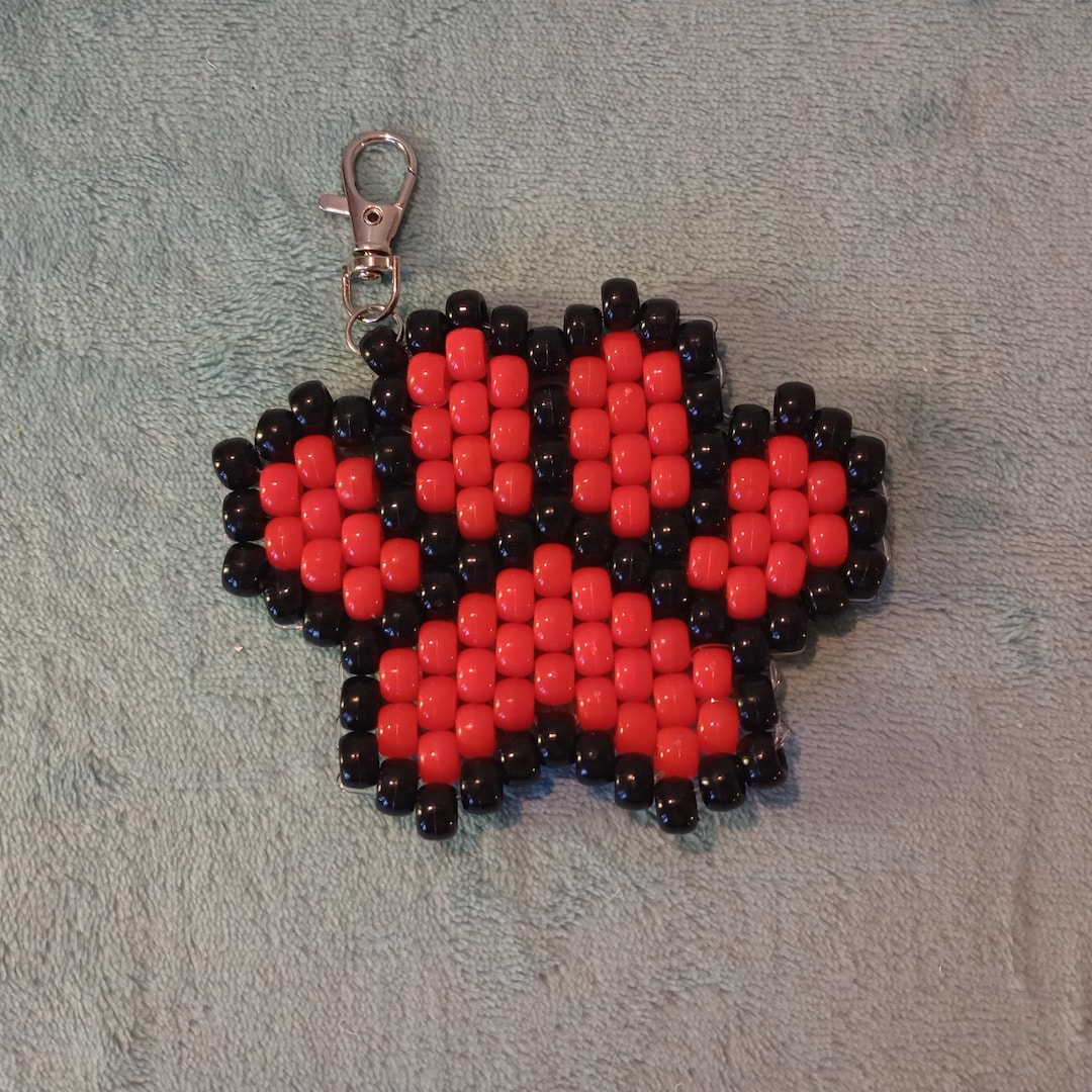 Pupgender Flag Dog Red Pawprint Kandi Keychain - Etsy