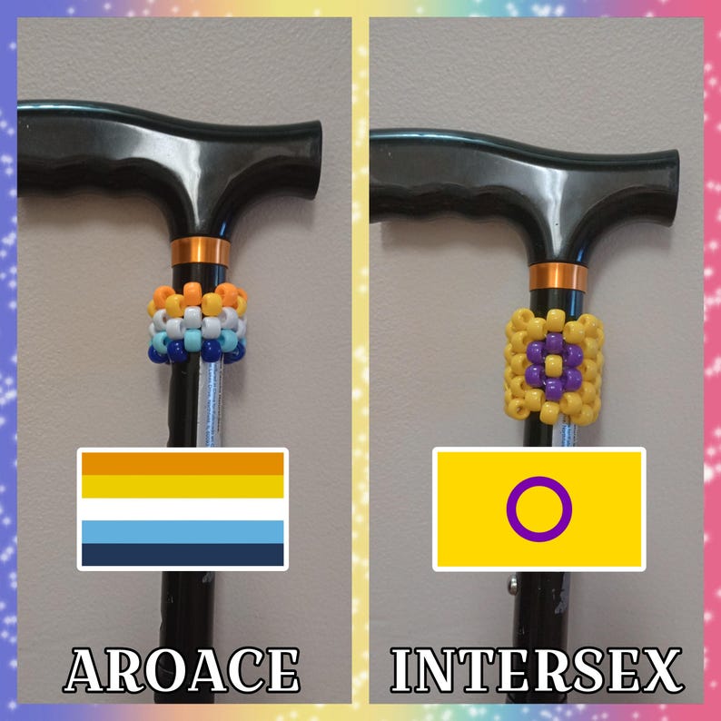 LGBTQ+ Pride Flag Cane Kandi Cuffs - Etsy
