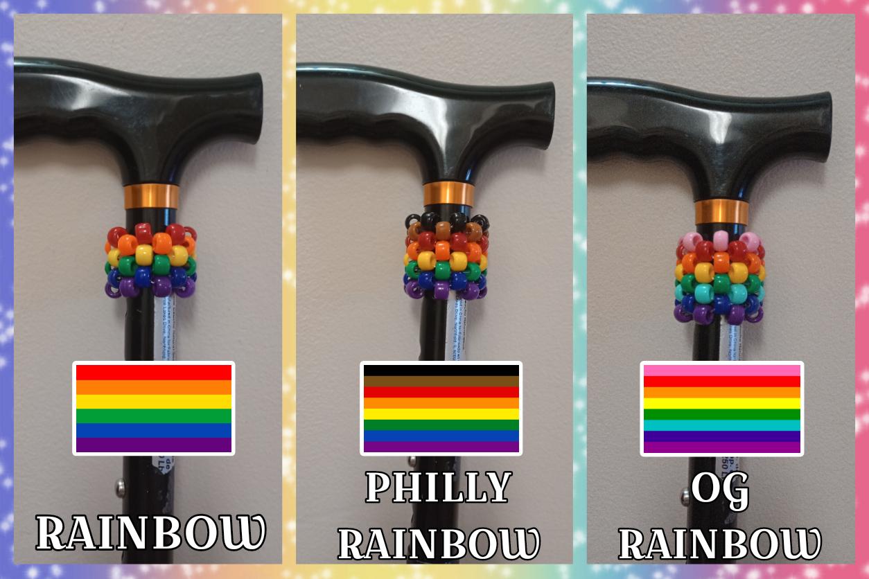 LGBTQ+ Pride Flag Cane Kandi Cuffs - Etsy