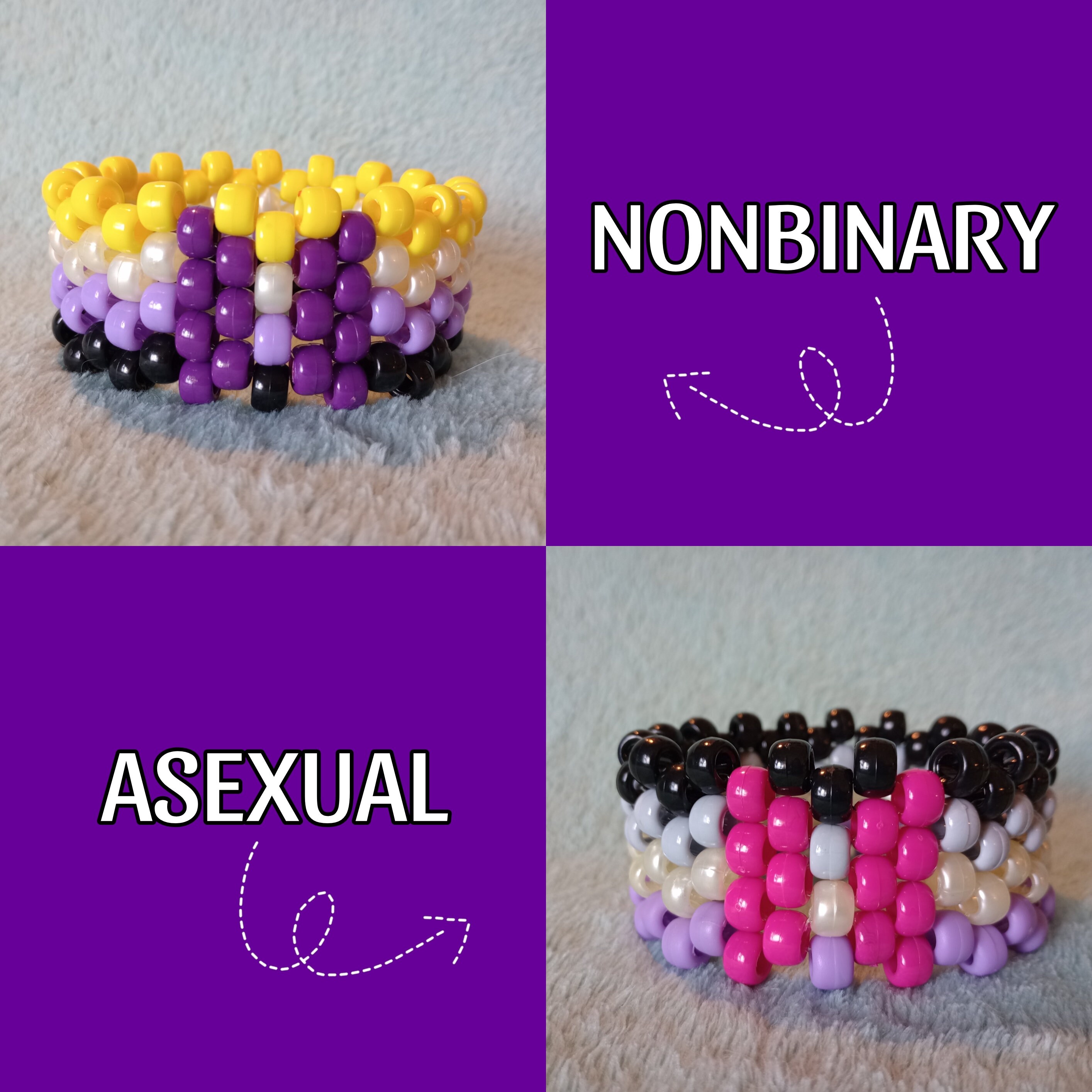 LGBTQ Pride Flag BTS Logo Kandi Cuffs - Etsy