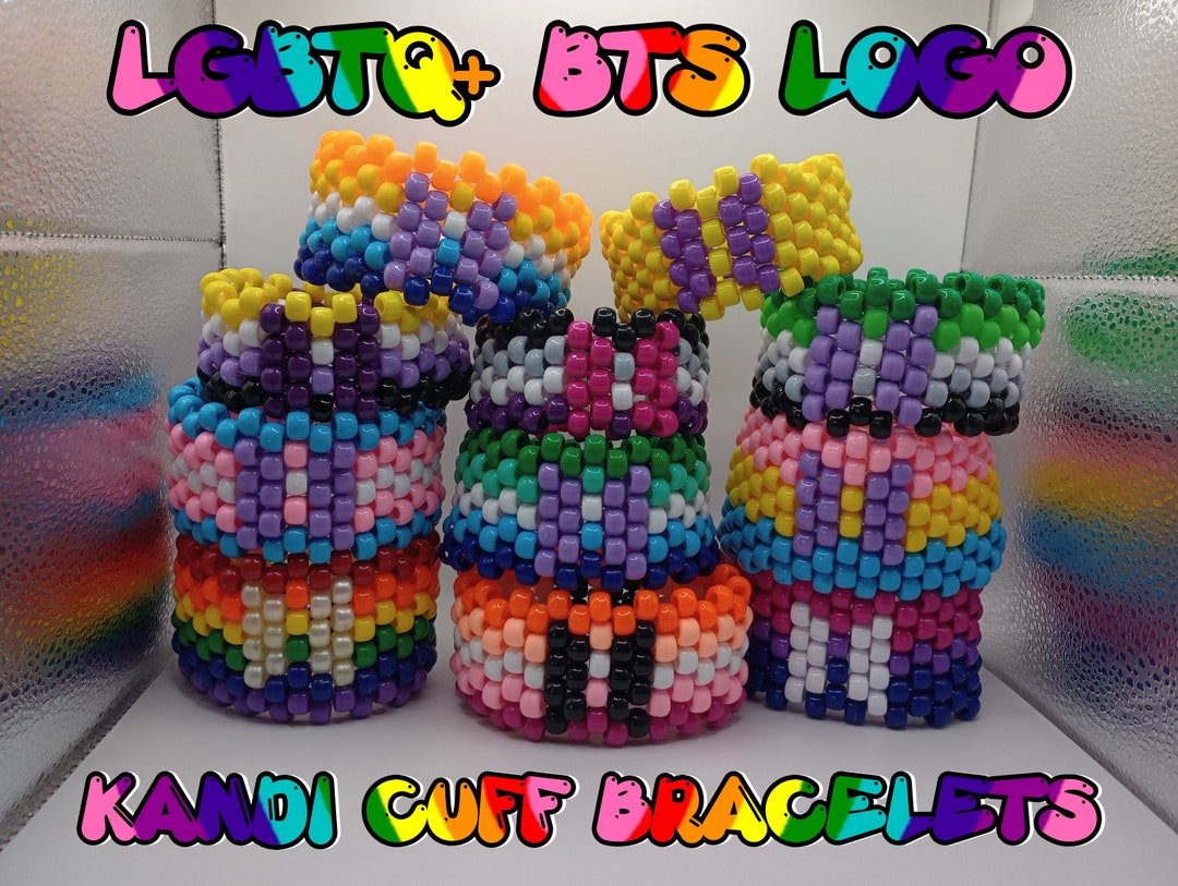 LGBTQ+ Pride Flag BTS Logo Kandi Cuff Bracelets - Etsy
