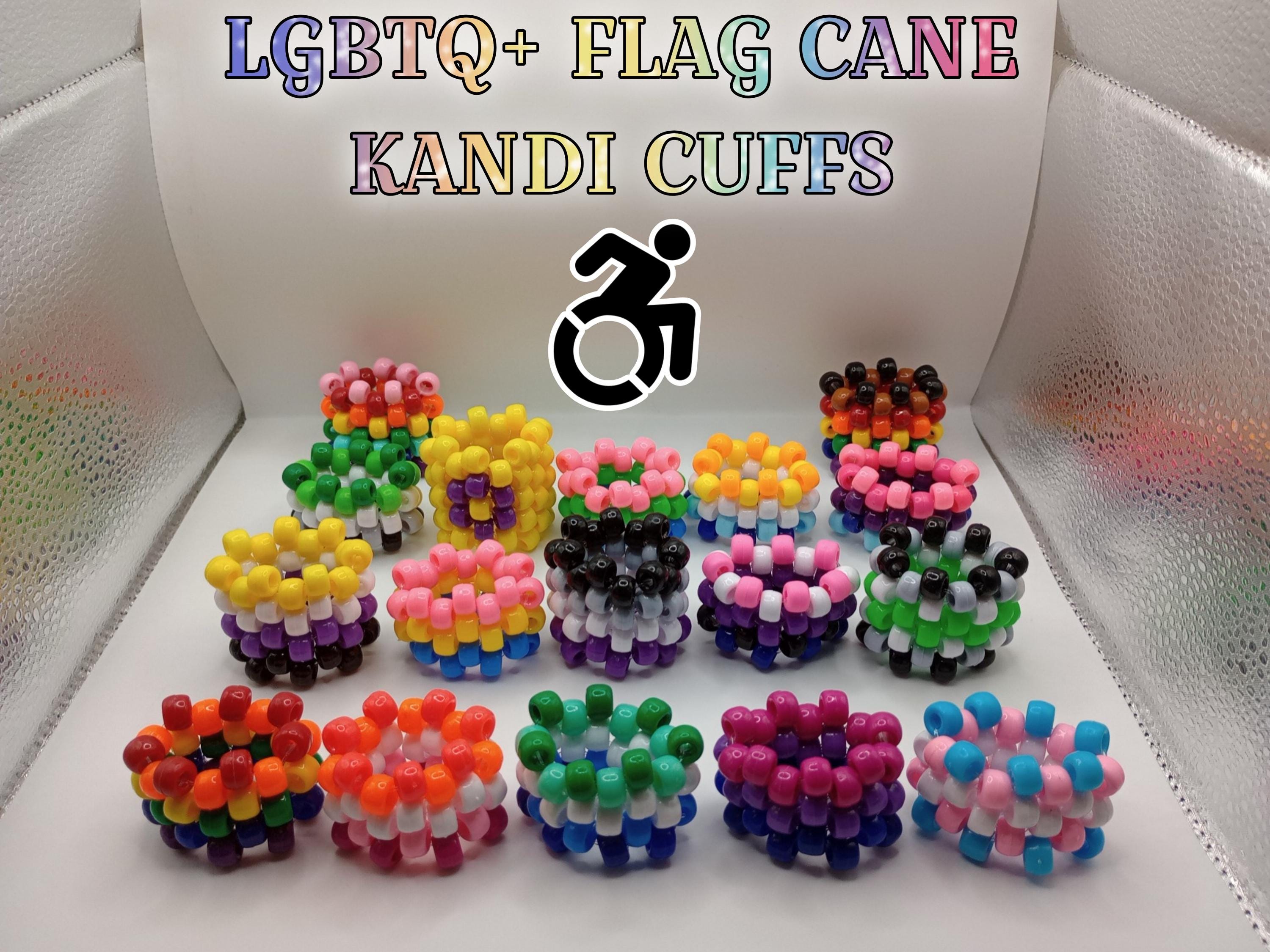 LGBTQ+ Pride Flag Cane Kandi Cuffs - Etsy