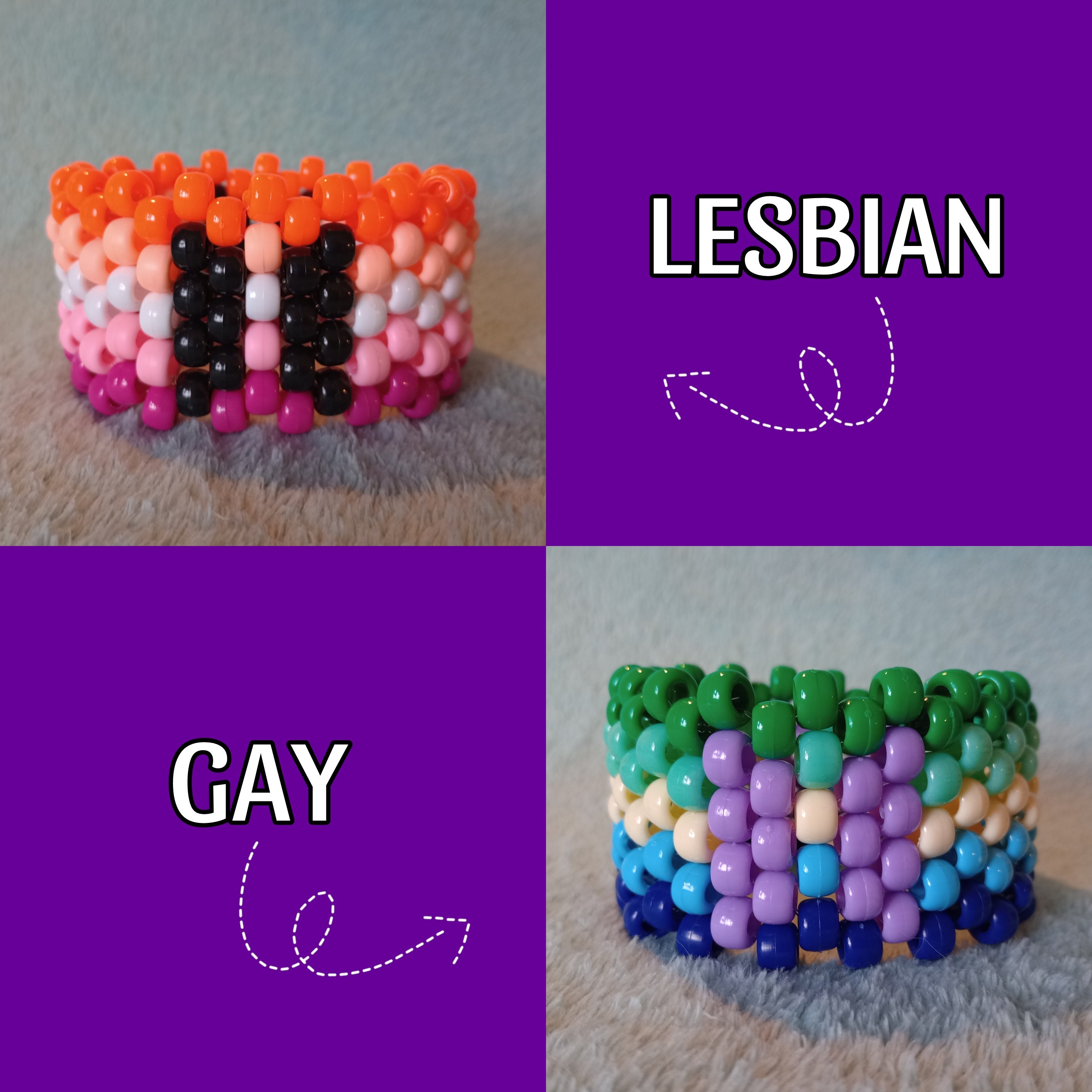 LGBTQ Pride Flag BTS Logo Kandi Cuffs - Etsy