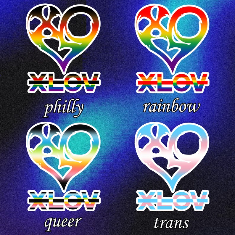 XLOV Queer/lgbtq+ Pride Flag Logo Stickers - Etsy