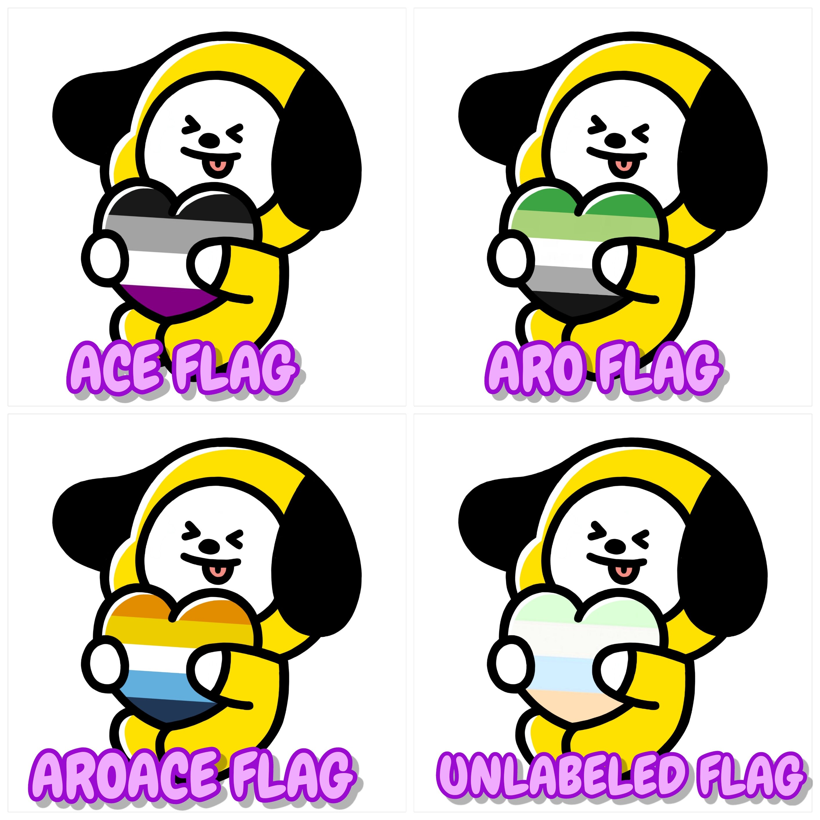 LGBTQ Pride Flag BT21 Sticker Set - Etsy