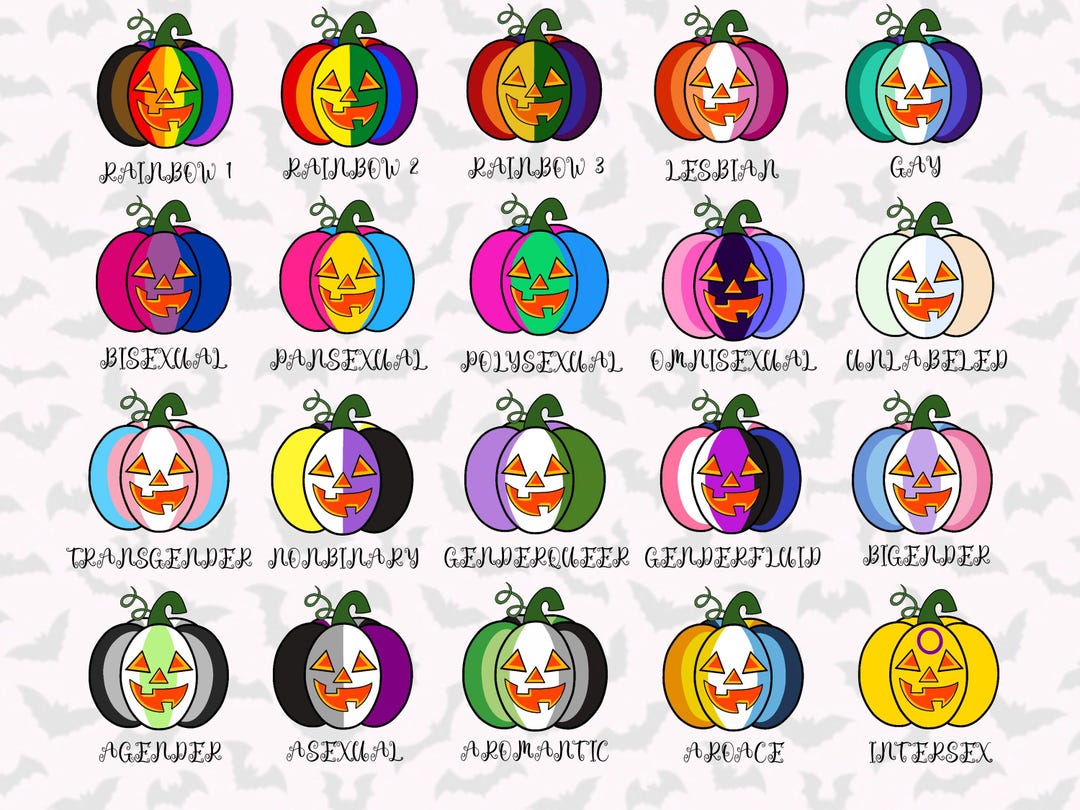 LGBTQ+ Pride Flag Halloween Jack O'latern Stickers - Etsy