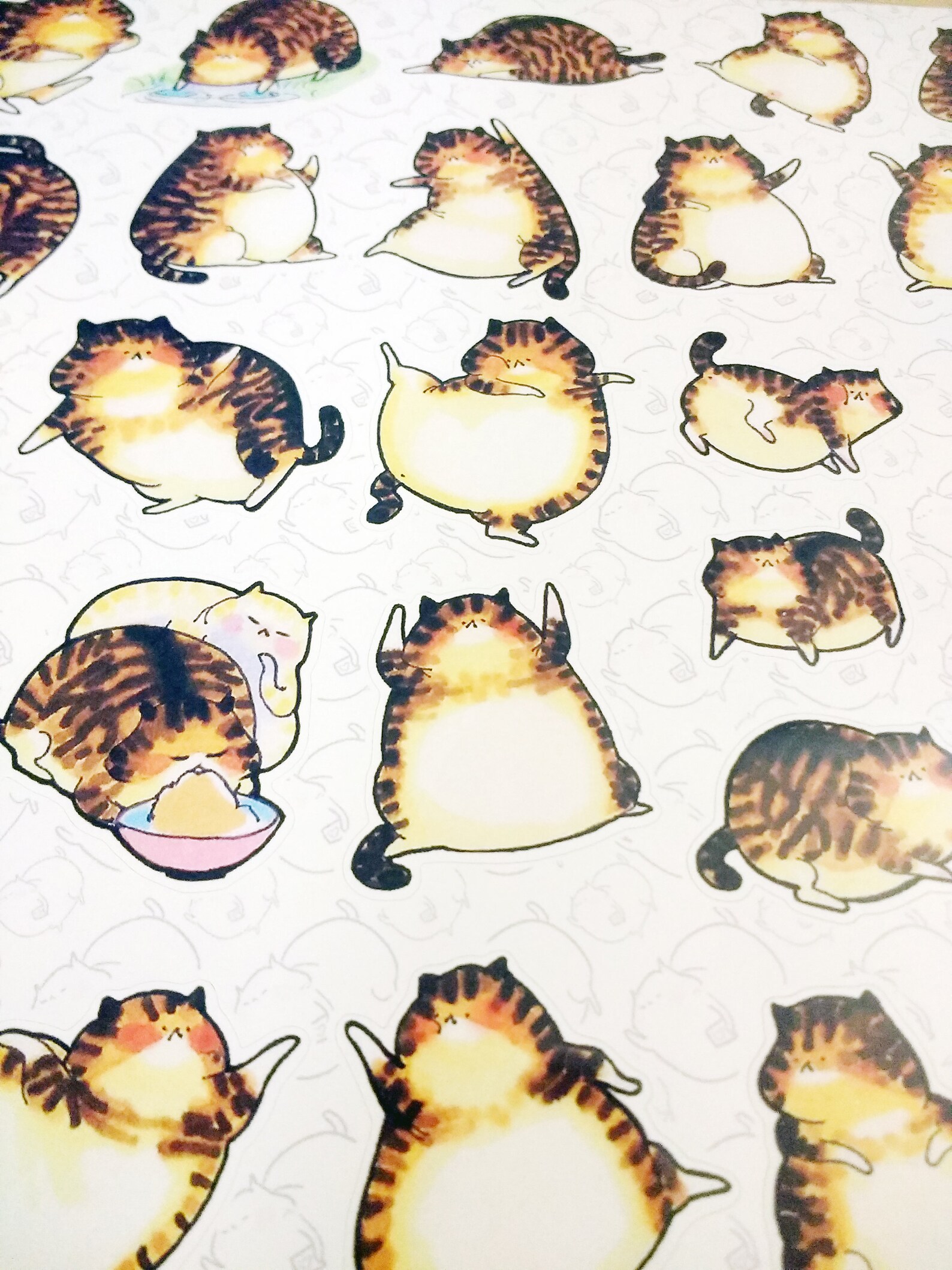 Cute Fat Cat Sticker Pack-leona - Etsy Canada