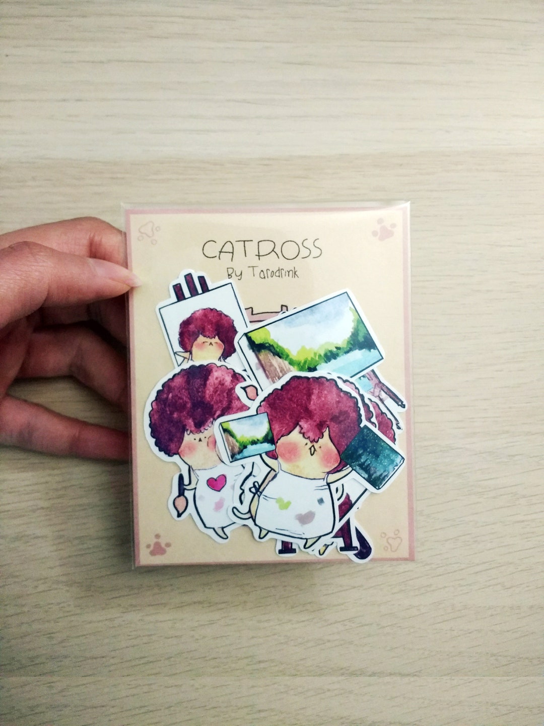 Cute Cat Stickers- Bob Ross Cat Stickers| Cat Ross Sticker Pack, Cute ...