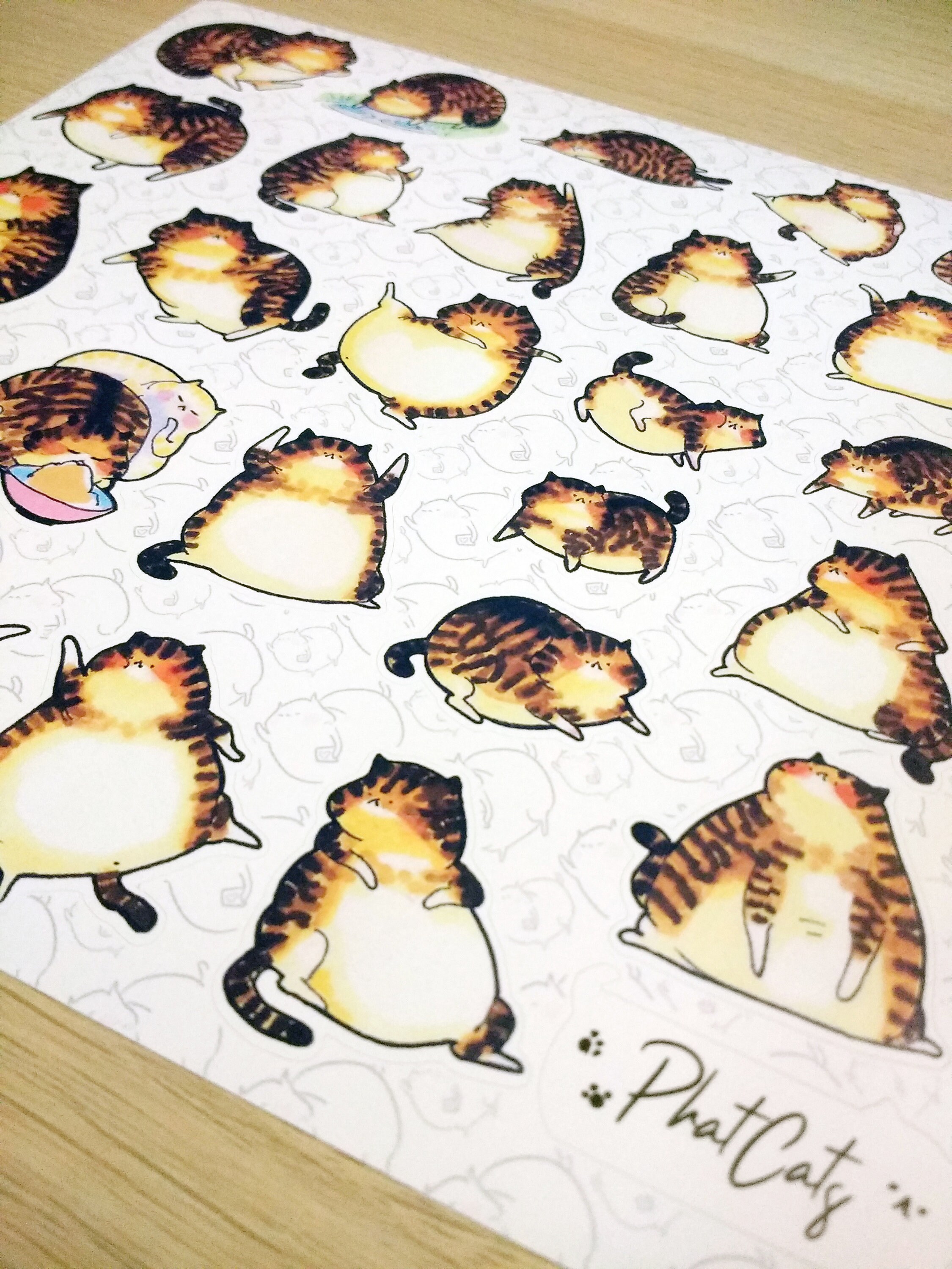 Cute Fat Cat Sticker Pack-leona - Etsy Canada
