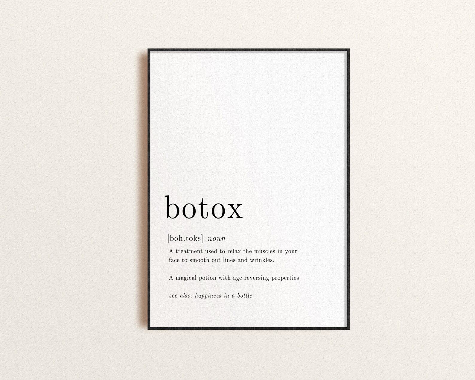 Botox Definition Aesthetic Nurse Botox Poster Botox Art | Etsy