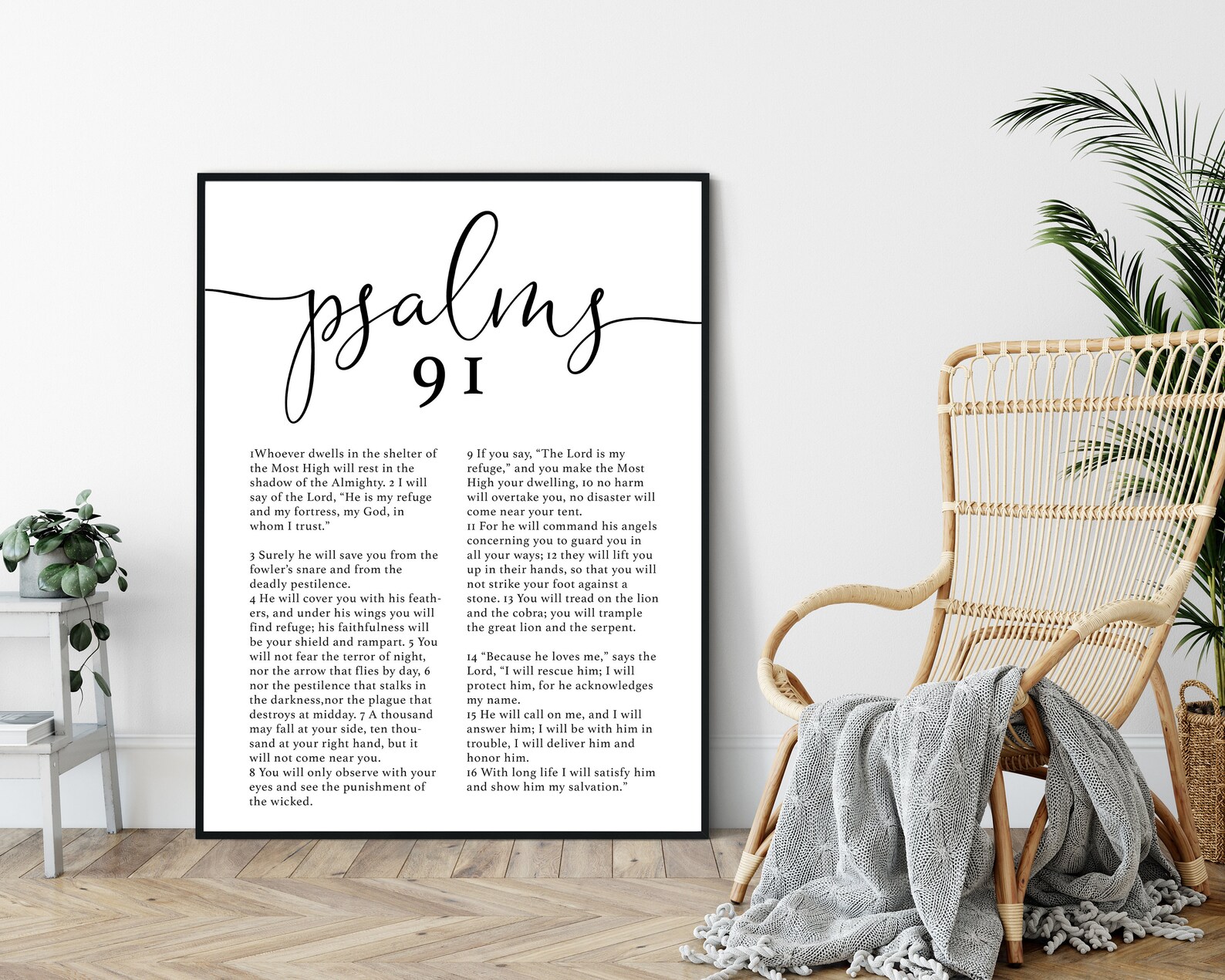 Psalm 91 Scripture Wall Art Bible Verse Print Scripture | Etsy