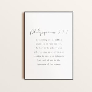 Philippians 2:3-4 Wall Art, Bible Verse Print, Scripture Printable Wall ...