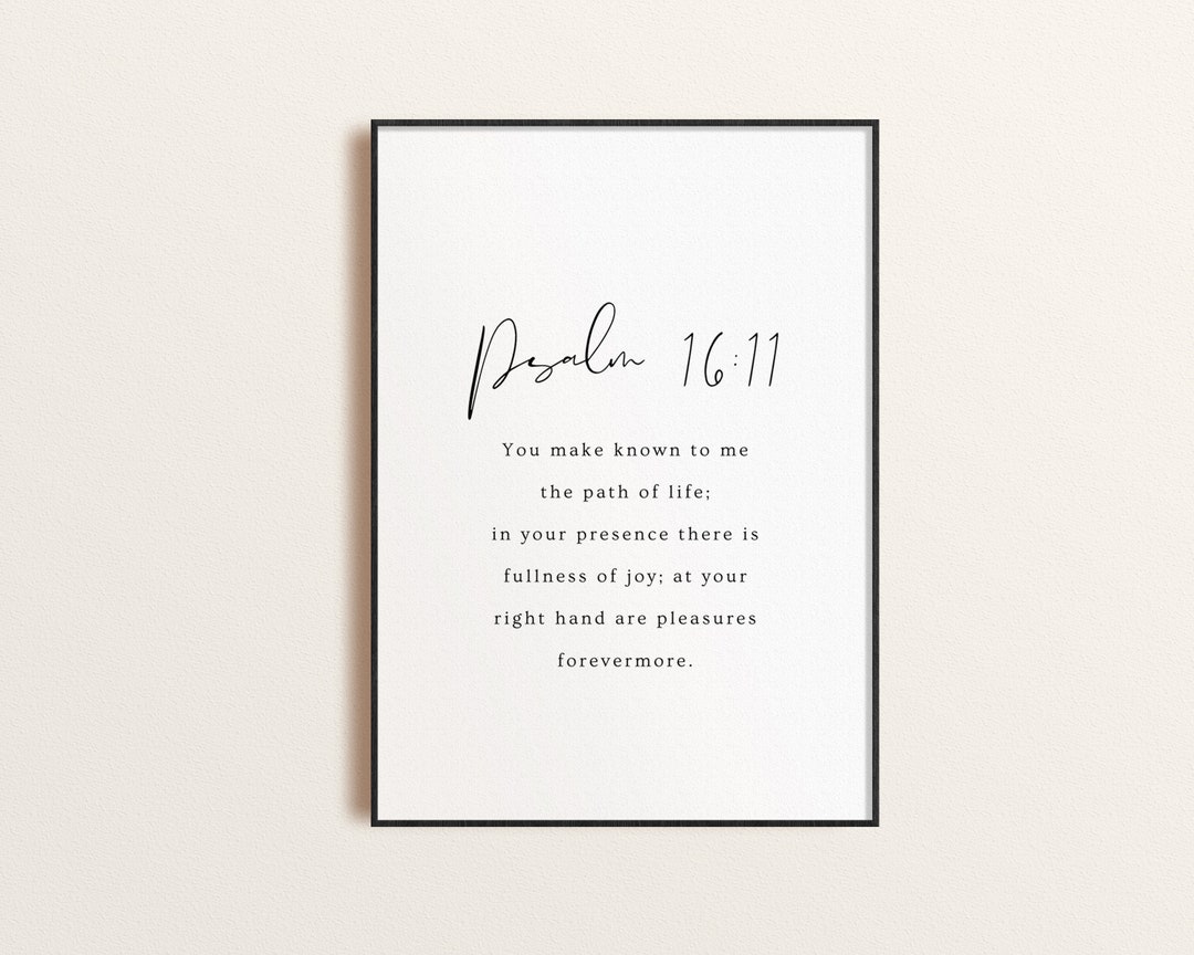 Psalms 16 Wall Art, Bible Verse Print, Scripture Printable Wall Art ...