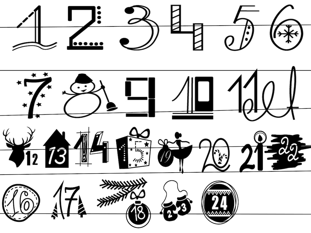 Plotter File Advent Calendar Christmas Advent Santa Claus Winter SVG ...