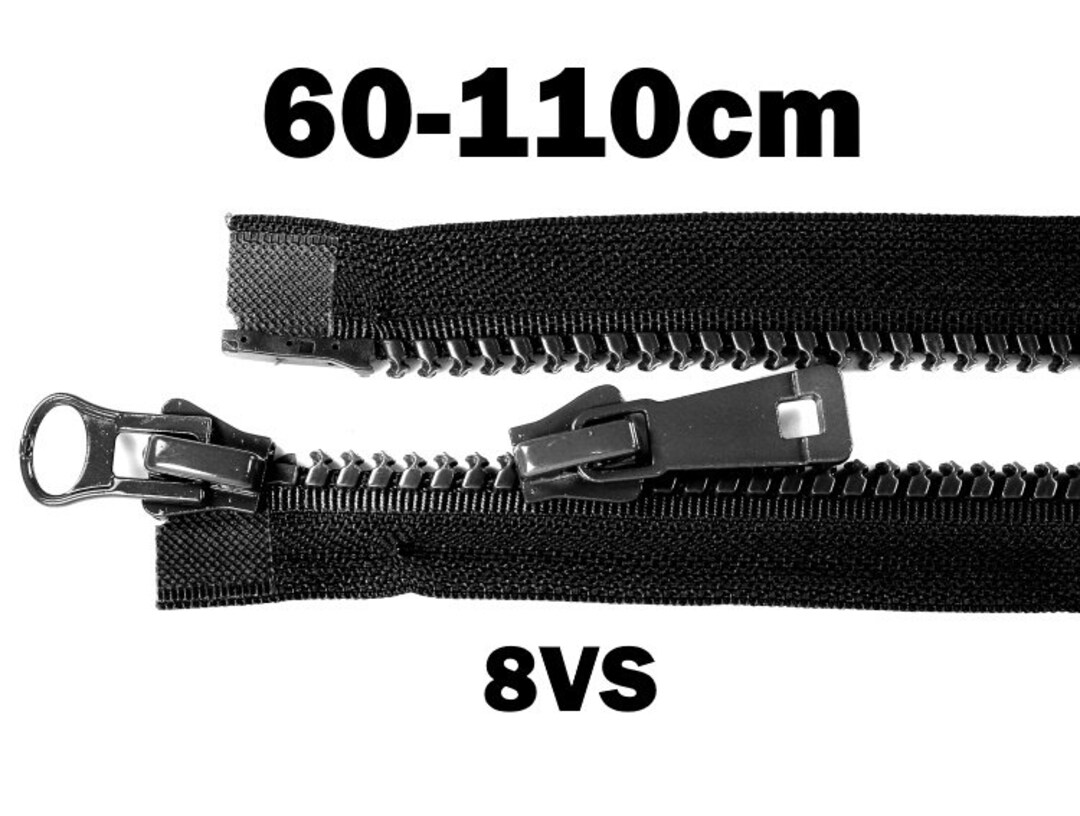 Two-way Zipper 60-110 Cm Divisible Black 8 Mm 8VS Repair - Etsy