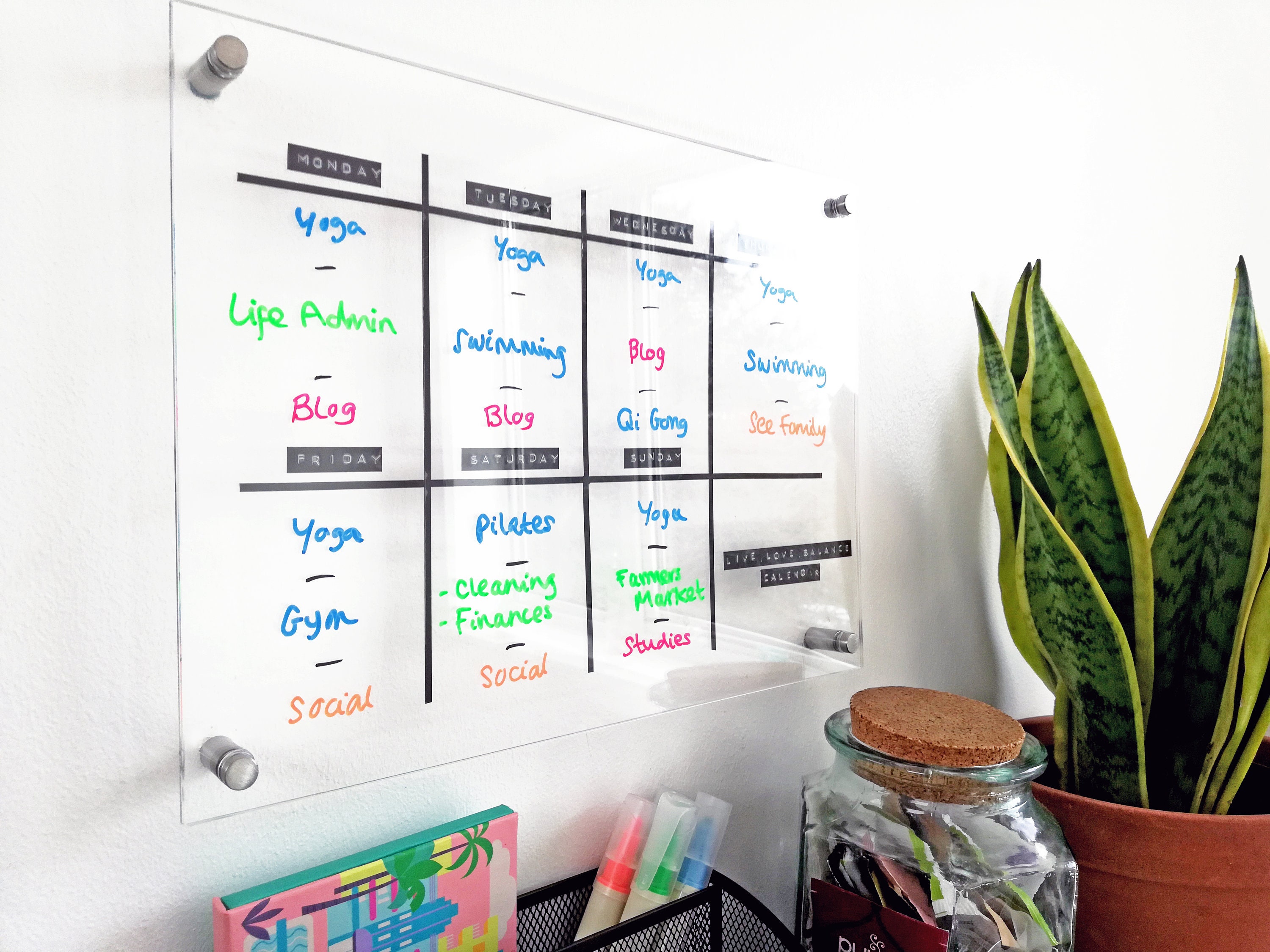 Reusable Weekly Wall Calendar Meal Planner Diary Routine - Etsy UK