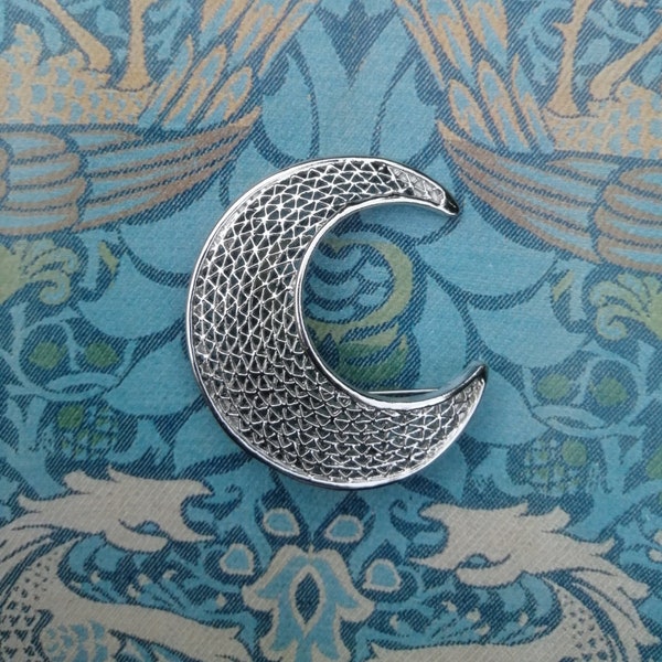 Crescent Moon Brooch - Etsy UK