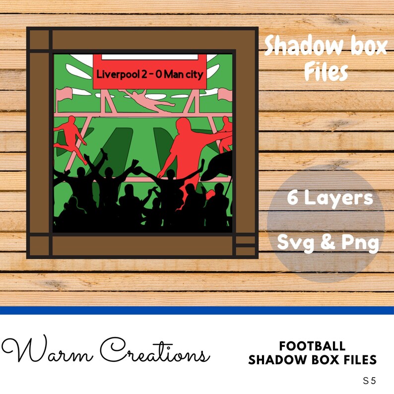 Football Shadow Box SVG File, Soccer Shadow Box SVG File, Premier ...