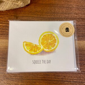 Hand-painted Watercolor Lemon Note Cards With Envelopes Squeeze the Day ...