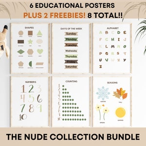 Educational Posters, Montessori Classroom Decor, Set of 8 Educational ...