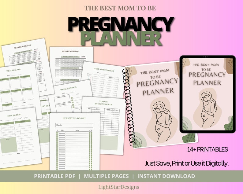 Pregnancy Planner, Digital Planner, Pregnancy Planner, Digital Planner ...