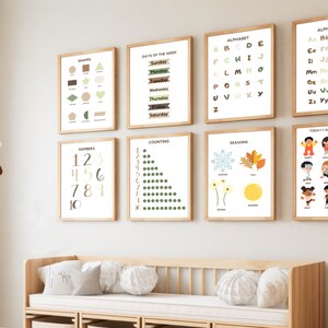 Educational Posters, Montessori Classroom Decor, Set of 8 Educational ...