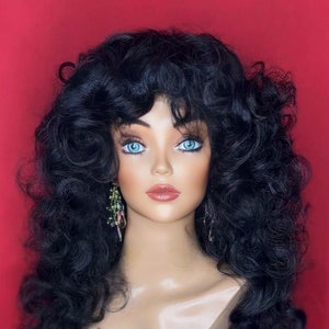black 70s wig