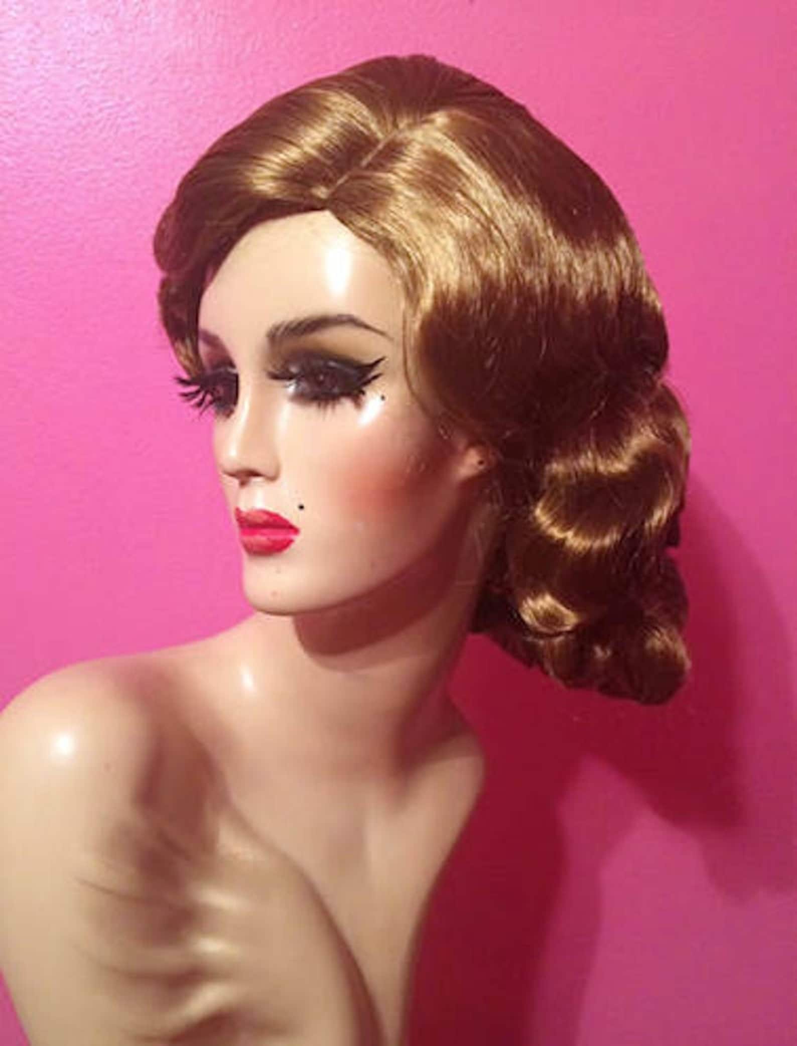 FINGER WAVE WIG Lace Front Drag Queen Wig Honey Strawberry | Etsy