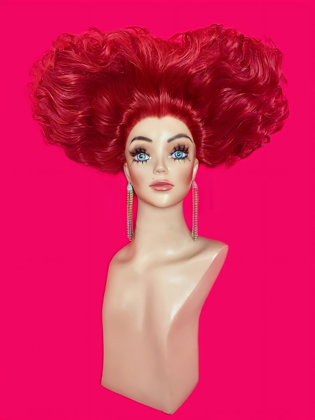 QUEEN of HEARTS WIG: Lace Front Wig, Mad Hatter Queen Elizabeth I Wig ...